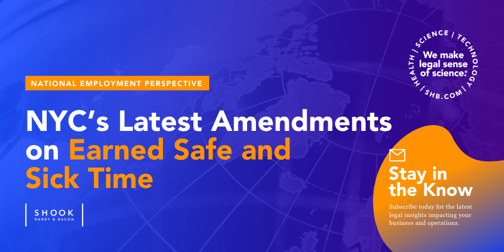 NYC’s Latest Amendments on Earned Sick, Safe Time Provide Private Right ...