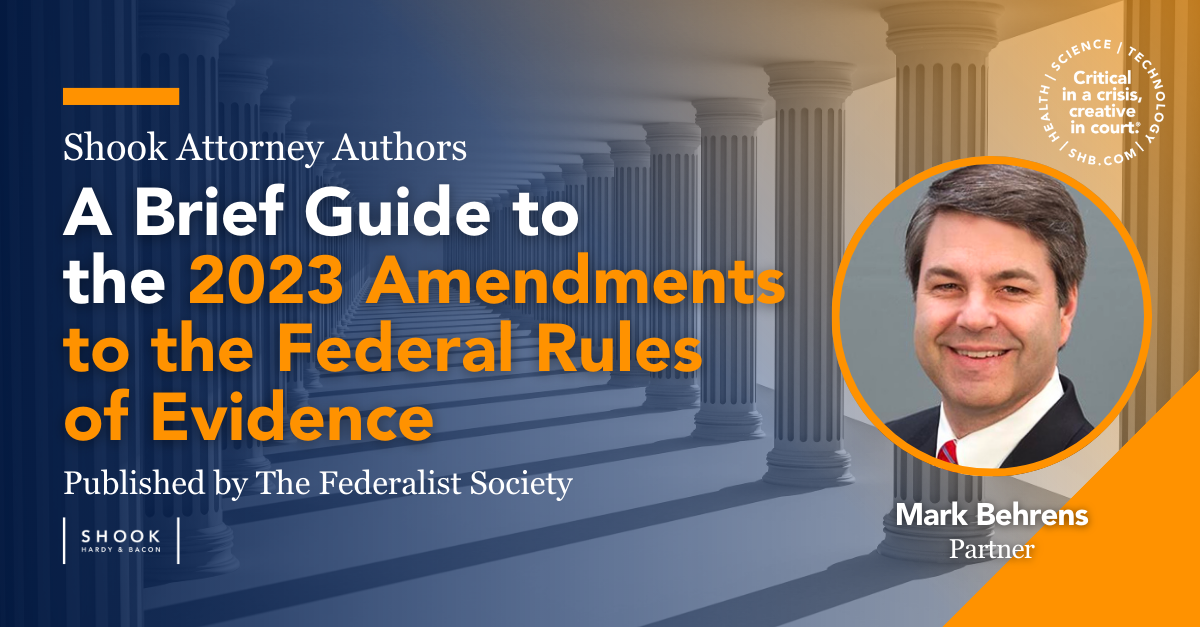 Behrens: 2023 Amendments to the Federal Rules of Evidence ...